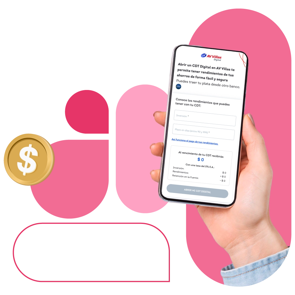 Abre tu CDT Digital en línea y desde $500.000 | Banco AV Villas